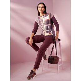 Heine Damen Sneaker, Gr. 37bordeaux, Glattleder, Leder, Synthetik, Veloursleder, Schuhe