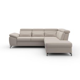 Sit & More Ecksofa SIT & MORE, B:274cm H:87cm T:230cm, grau, 100% Polyester, Wohnzimmer, Sofas, "Cabrio L-Form, B: 274 cm, mit Sitztiefen-, Arm- &