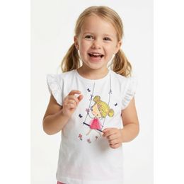 Blue Seven M&auml;dchen T-Shirt, wei&szlig;, Gr. 98, bedruckt, Single Jersey, Obermaterial: 100% Baumwolle, Shirts