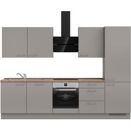 K&uuml;chenzeile Nobilia, B:300,3cm H:216,6cm T:60cm, grau, Komplettk&uuml;chen-Sets, ""Laser II", NEU: individuell anpassbar mit gratis Profi-Beratung",