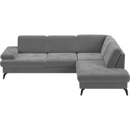 Sit & More Ecksofa SIT & MORE, B:262cm H:82cm T:212cm, grau, 95% Polyester 5% Polyamid, Wohnzimmer, Sofas, "Morris L-Form, inkl. Sitztiefenverstellung",