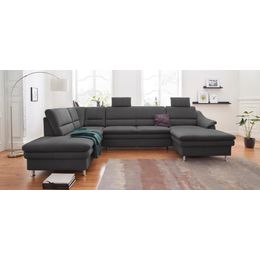 Sit & More Wohnlandschaft SIT & MORE, B:324cm H:90cm T:90cm, grau, Luxus-Microfaser 1 (100% Polyester);Luxus-Microfaser 2 (100% Polyester);Luxus-Microfaser