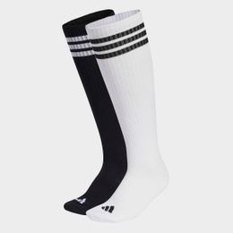 Damen Kniestr&uuml;mpfe "KNEE SOCK 2P", adidas Performance, Gr. M, schwarz-wei&szlig;, Obermaterial: 56% Baumwolle, 39% Polyester, 4% Elasthan, 1% Polyamid,