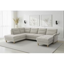 Sit & More Wohnlandschaft SIT & MORE, B:292cm H:90cm T:212cm, beige, 100% Polyester, Sofas, "Pamela U-Form, B: 292 cm, optional Schlaffunktion &