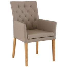 Esszimmerstuhl Home Affaire, B:60cm H:94,5cm T:60cm, grau, Holzwerkstoff, St&uuml;hle, "Colorado", mit Massivholzgestell