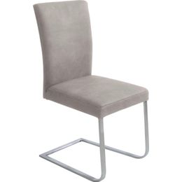 K+w Komfort & Wohnen Esszimmerstuhl, B:46cm H:98cm T:60cm, grau, K+W KOMFORT & WOHNEN, St&uuml;hle, "Santos II, Freischwinger"