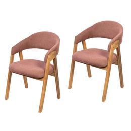 Armlehnstuhl OTTO HOME, B:57cm H:83cm T:84cm, rosa, Massivholz, Polyester, Esszimmer, St&uuml;hle, "Arco Polsterstuhl, Esszimmerstuhl, K&uuml;chenstuhl,