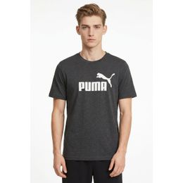 Puma Herren T-Shirt "ESS NO 1 LOGO HEATHER TEE", grau, Gr. L, unifarben, Jersey, Obermaterial: 65% Polyester, 35% Baumwolle, Shirts, Regular Fit,