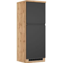 K&uuml;hlumbauschrank KOCHSTATION, B:60cm H:166cm T:60cm, schwarz, MDF, Schr&auml;nke, "KS-Virginia,neu in verbesserter Ausf&uuml;hrung", Breite 60 cm, H&ouml;he 165 cm,
