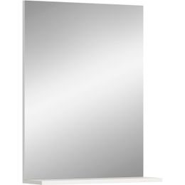 Badspiegel Welltime, B:60cm H:79cm T:18cm, wei&szlig;, Holzwerkstoff, Spiegelglas, Spiegel, "SIENA, Breite 60cm, 1 Ablageboden, hochwertiges Spiegelglas",