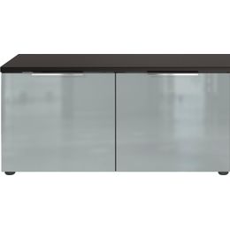 Schuhschrank Germania, B:97cm H:47cm T:40cm, grau, Flur, Schr&auml;nke, "/ Schuhbank Oakland", 97x47x40cm, T&uuml;rd&auml;mpfung, verstellbare B&ouml;den,Glasfront, Made