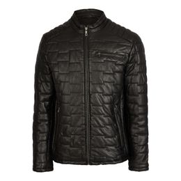 Bugatti Herren Lederjacke "BUSAMUELE", schwarz, Gr. 56, uni, Obermaterial: 100% Lammleder LEL., Jacken, mit Stehkragen