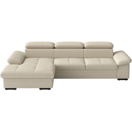 Sit & More Ecksofa SIT & MORE, B:260cm H:73cm T:174cm, beige, 100% Polyester, Wohnzimmer, Sofas, "Viola, L-Form, B: 260 cm", optional Schlaffunktion,inkl
