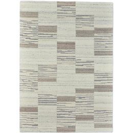 Wollteppich Theko, B:70cm H:15mm L:140cm, beige, Wolle, Wohnzimmer, Teppiche, "Nakarta 5040, handgekn&uuml;pft", reine Wolle, meliert, Naturt&ouml;ne,