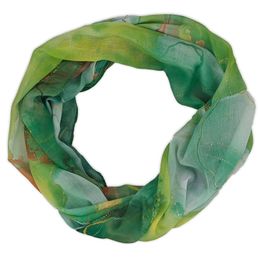 styleBREAKER Damen Loop "Loop Aquarell Glow Metallic Akzente", gr&uuml;n, Modisch, Obermaterial: 100% Viskose CV., Modet&uuml;cher