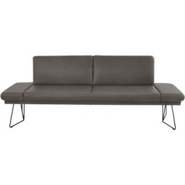 K+w Komfort & Wohnen Essbank, B:226cm H:88cm T:66cm, grau, K+W KOMFORT & WOHNEN, Wohnzimmer, Sitzb&auml;nke, "Pego Polsterbank", Seitenteilverstellung, wahlweise in 206 oder