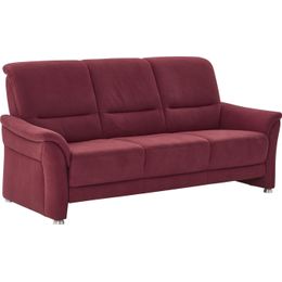3-Sitzer DIE PLANBAR, B:198cm H:96cm T:93cm, rot, 100% Polyester, Sofas, "PP-PF23182", Federkernpolsterung, wahlweise mit motorischer Vorziehbank