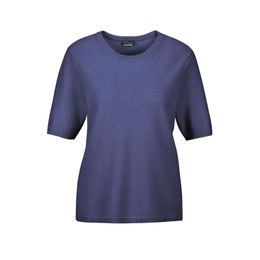 GOLDNER Damen Kurzarmpullover "Feinstrickpullover mit Rundhals", blau, Gr. 44, Obermaterial: 100% Kaschmir WS., Pullover, Aufwendig in Form gestrickt
