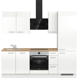 K&uuml;chenzeile Nobilia, B:240,3cm H:216,6cm T:60cm, wei&szlig;, Komplettk&uuml;chen-Sets, ""Flash II", NEU: individuell anpassbar mit gratis Profi-Beratung",
