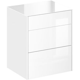 M&auml;usbacher Kommode M&Auml;USBACHER, B:52cm H:63cm T:42cm, wei&szlig;, Schlafzimmer, Sideboards, Kommode BHT 52/63/42 cm, Push to open, Front+Oberplatte=Glas