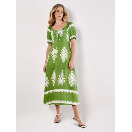 Apricot Damen Druckkleid "Folk Floral Print Kleid", gr&uuml;n, Gr. 36, gemustert, Obermaterial: 83% Viskose CV. 17% Nylon NY., Kleider, mit tollem