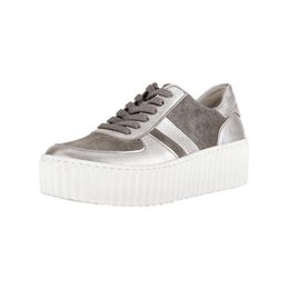 Gabor Damen Plateausneaker "Gabor Sneaker Leder", Gr. 41iron, Leder, Schuhe