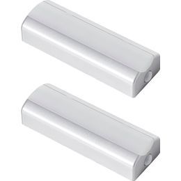 LED Einbauleuchte Rauch, B:4cm H:2cm T:10cm, silber, Leuchten, "Zubeh&ouml;r f&uuml;r Rauch-Schr&auml;nke Innenleuchte LED Bewegungsmelder kabellos",