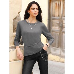 Heine Damen Strickpullover "Pullover", grau, Gr. 46, unifarben, 50% Viskose, 28% Polyester, 22% Polyamid, Pullover
