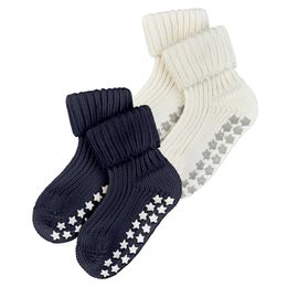 Falke M&auml;dchen Haussocken "Cotton Catspads 2-Pack", bunt, Gr. 80, Obermaterial: 96% Baumwolle CO. 2% Elasthan EL. 2% Polyamid PA., Socken