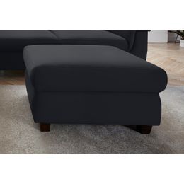 Hocker DOMO collection, B:82cm H:44cm T:76cm, schwarz, Luxus-Microfaser ALTARA NUBUCK (100% Polyester);Kunstleder SOFTLUX;Luxus-Microfaser (100%
