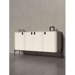 Kommode OTTO HOME, B:180cm H:90cm T:46cm, beige, Holzwerkstoff, MDF, Metall, Wohnzimmer, Sideboards, "Rondo Sideboard, Schrank mit Metallf&uuml;&szlig;en und