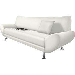3-Sitzer Home Affaire, B:205cm H:78cm T:82cm, wei&szlig;, Kunstleder SOFTLUX;Luxus-Microfaser ALCAZAR (100% Polyester);Feinstruktur (100% Polyester),