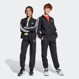 Jungen Trainingsanzug "ESSENTIALS CLIMACOOL KIDS", schwarz-wei&szlig;, Gr. 176, adidas Sportswear, Obermaterial: 100% Polyester, Sportanz&uuml;ge