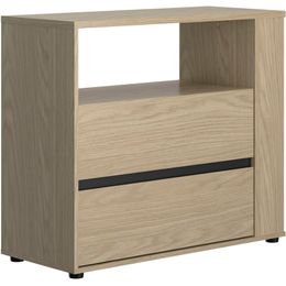 Kommode GAMI, B:94cm H:82cm T:40cm, beige, Holzwerkstoff, Schlafzimmer, Sideboards, "NAEL", Kommode 2 Schubladen