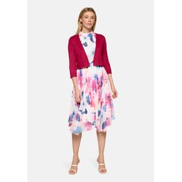 Vera Mont Damen Strickjacke "Damen mit 3/4 Arm"schwarz raspberry, Gr. M, Feinstrick, Obermaterial: 79% Viskose, 21% Polyamid, Strickjacken