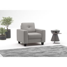 Sessel OTTO HOME, B:96cm H:91cm T:90cm, grau, Wohnzimmer, Sessel, "Varese", Kreuznaht in beige