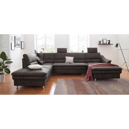 Sit & More Wohnlandschaft SIT & MORE, B:324cm H:90cm T:90cm, grau, Luxus-Microfaser 1 (100% Polyester);Luxus-Microfaser 2 (100% Polyester);Luxus-Microfaser