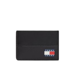 Tommy Jeans Damen Kartenetui "TJM HERITAGE CC HOLDER", schwarz, Leder, Lederimitat, Textil, Kleinlederwaren, Unisex Mini-Geldbeutel, Portemonnaie zum