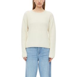 s.Oliver Damen Strickpullover, beige, Gr. 40, unifarben, Strick, Obermaterial: 60% Baumwolle, 40% Polyacryl, Pullover, mit Rundhals und Rollkanten