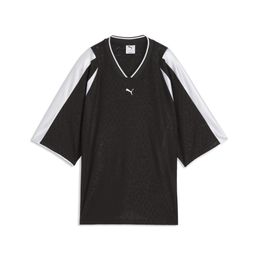 Puma Damen Trainingsshirt "Lace Pack Oversized Trikot Damen", schwarz-wei&szlig;, Gr. M, Obermaterial: 18% Elasthan, 82% Polyester. Kragen: 5% Elasthan,