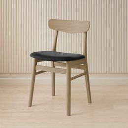 Esszimmerstuhl, B:48cm H:79cm T:46cm, braun, HAMMEL FURNITURE, Leder, Massivholz, St&uuml;hle, "Mosb&oslash;l, Stuhl, Massivholz mit gepolstertem Sitz &ndash; robust &