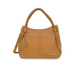Harpa Damen Schultertasche "MARQUIS", braun, Lederimitat, unifarben, Taschen, mit geflochtenen Doppelgriffen