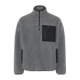 !Solid SOLID Herren Troyer "Pl&uuml;schjacke SDMcwain", grau, Gr. L, Obermaterial: 100% Polyester PES., Jacken
