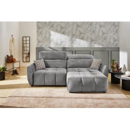 Jockenh&ouml;fer Ecksofa, B:263cm T:190cm, grau, JOCKENH&Ouml;FER GRUPPE, Korpus: 100% Polyester;Zierkissen: 50% Polyester, 50% Baumwolle, Wohnzimmer, Sofas, "Zoom L-Form,