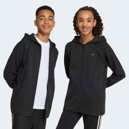 M&auml;dchen Kapuzensweatjacke "SPACER", schwarz, Gr. 170, adidas originals, Obermaterial: 67% Polyester, 33% Baumwolle, Sweatjacken, f&uuml;r Kinder, mit