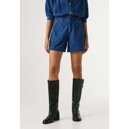 Pepe Jeans Damen Shorts "shorts RELAXED SHORT HW UTILITY", blau, Gr. 24, 100% Baumwolle, Hosen