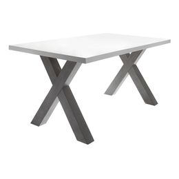 M&auml;usbacher Esstisch M&Auml;USBACHER, B:140cm H:75cm T:90cm, wei&szlig;, K&uuml;che, Tische, "Mister", Gestell in X-Form