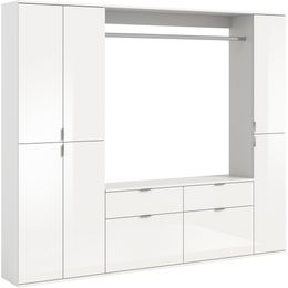 Garderoben-Set Home Affaire, B:212cm H:193cm T:34cm, wei&szlig;, Holzwerkstoff, Flur, Kastenm&ouml;bel-Sets, "TRONDHEIM, 5-teilig, Breite 212cm, individuell