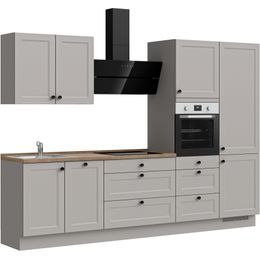 K&uuml;chenzeile Nobilia, B:300,3cm H:216,6cm T:60cm, grau, Komplettk&uuml;chen-Sets, ""Cascada II", NEU: individuell anpassbar mit gratis Profi-Beratung",