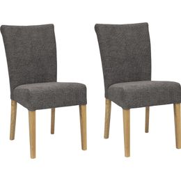 4-Fu&szlig;stuhl Home Affaire, B:47cm H:93cm T:64cm, grau, Massivholz, St&uuml;hle, "Queen Polsterstuhl", verschiedene Bez&uuml;ge, Gestell Massivholz